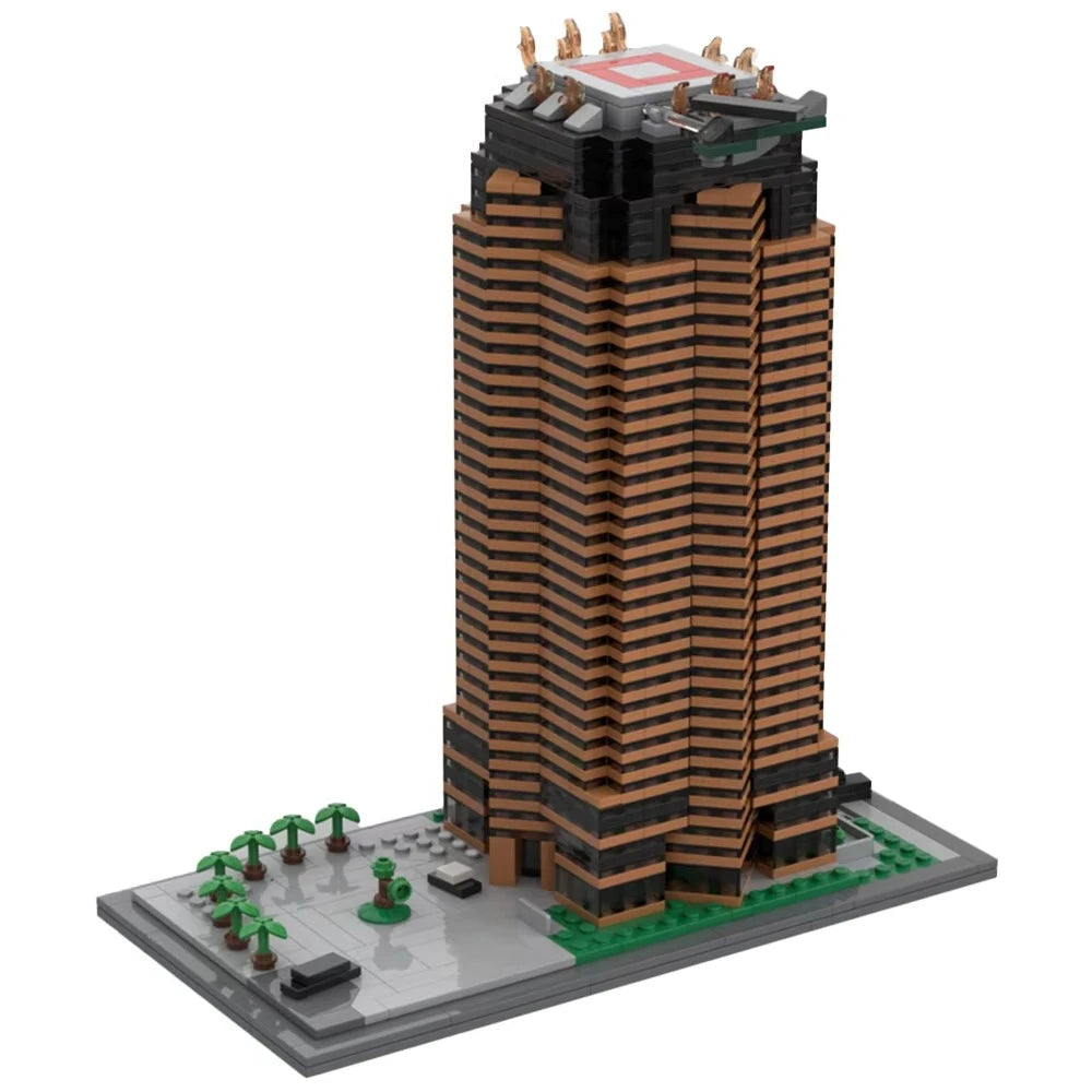 MOC Modern City Skyscraper Nakatomi Plaza Building Blocks Avenue of Th ...