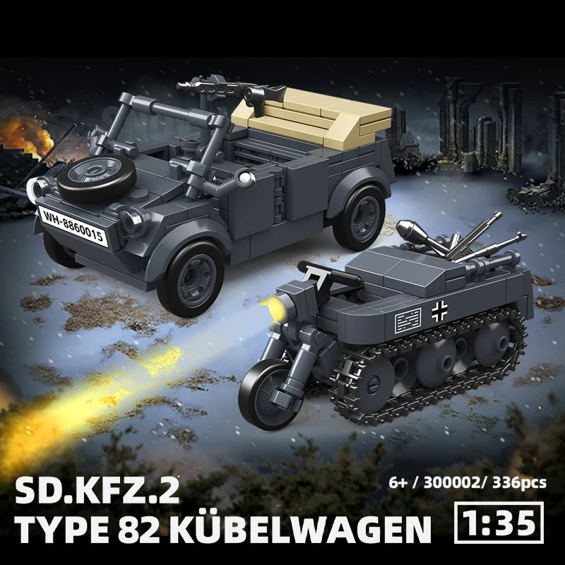 World War II half-track motorcycle VW82 bucket truck German off-road t ...