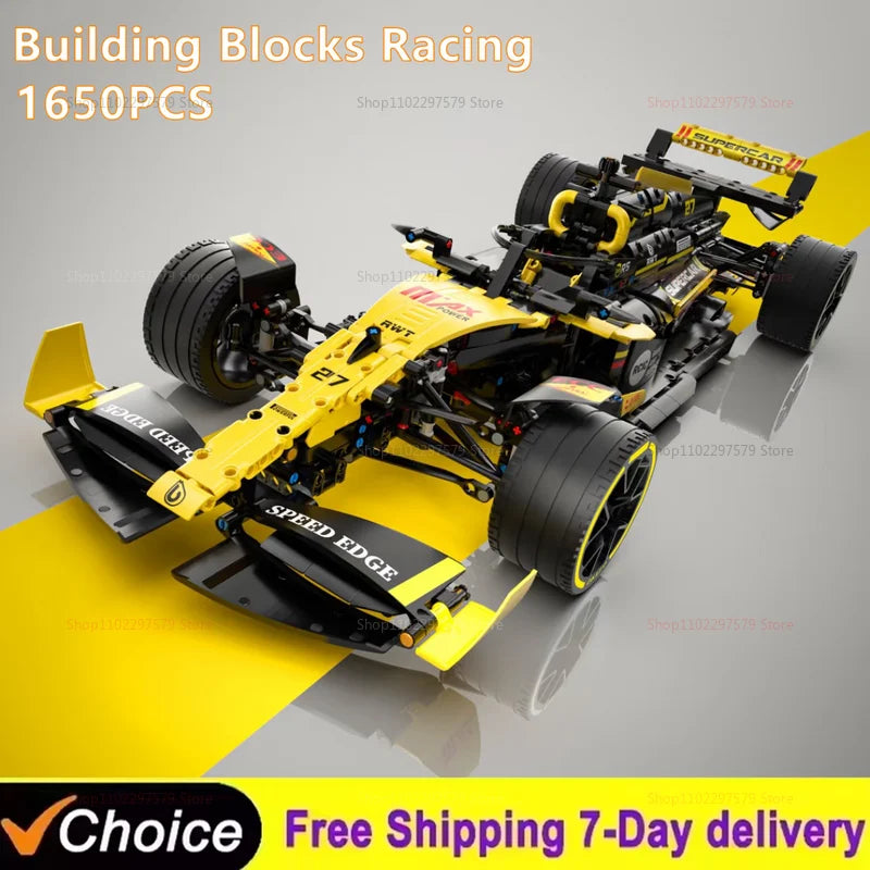 1650Pcs 1:8 Scale JKC7205 F1 Racing Car Building Block Kit Classic Sup ...