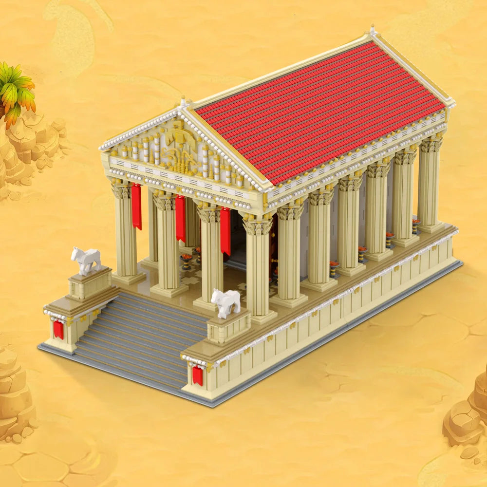Gobricks MOC Ancient Roman Temple Bricks Model Medieval Ancient Roman ...