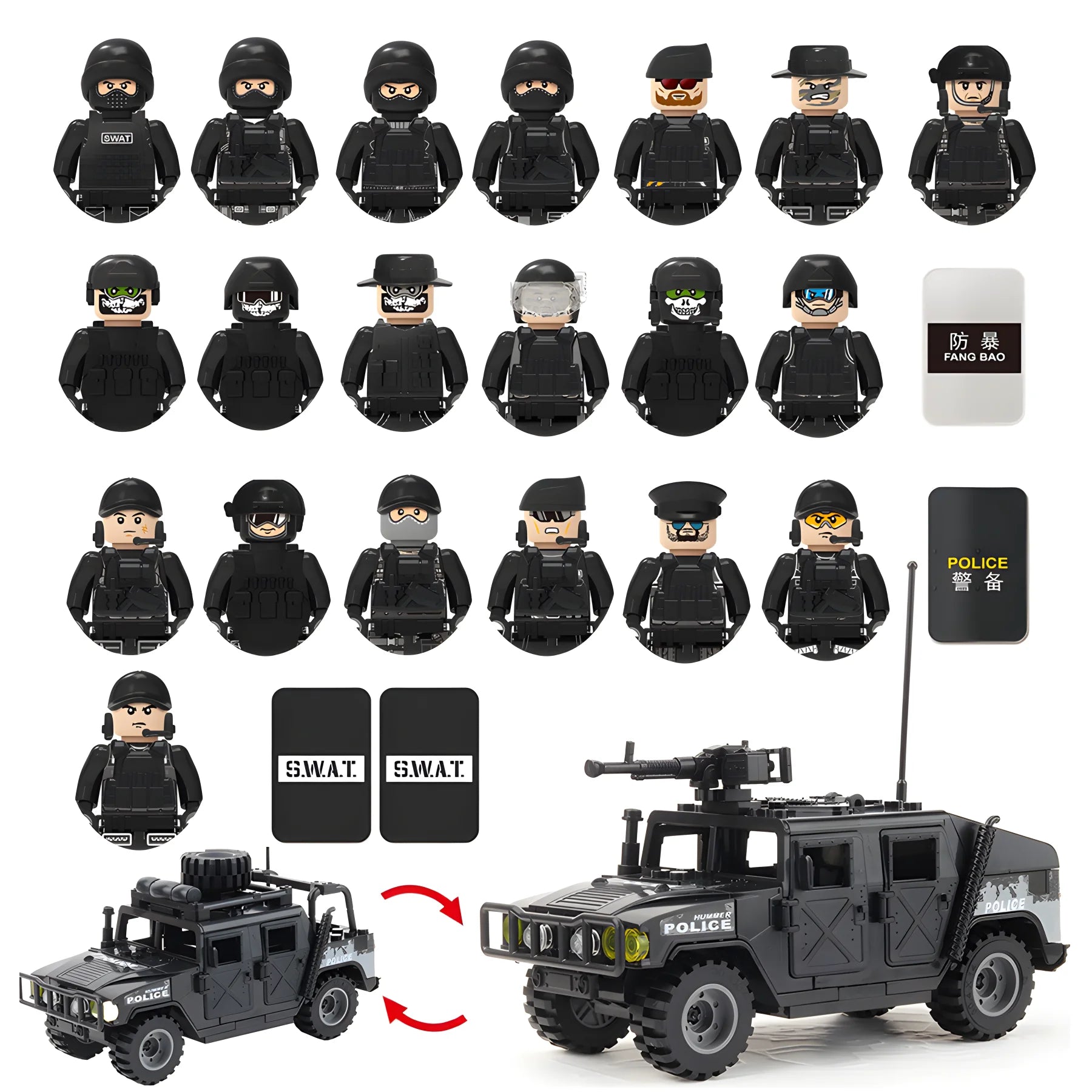 Military Special Forces Police SWAT Gangster Weapons Guns Mortar Jeeps ...